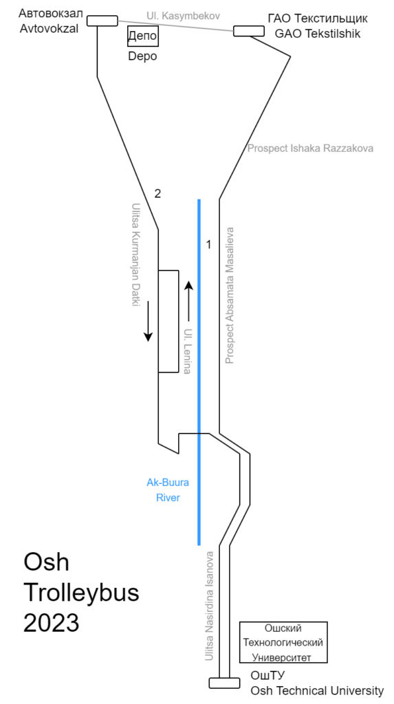 オシュ トロリーバス キルギス TrolleyBus in Osh 2023 - Geek Travel Inc.